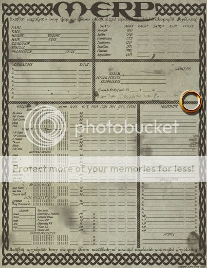 Merp Form Fillable Character Sheet - Printable Forms Free Online